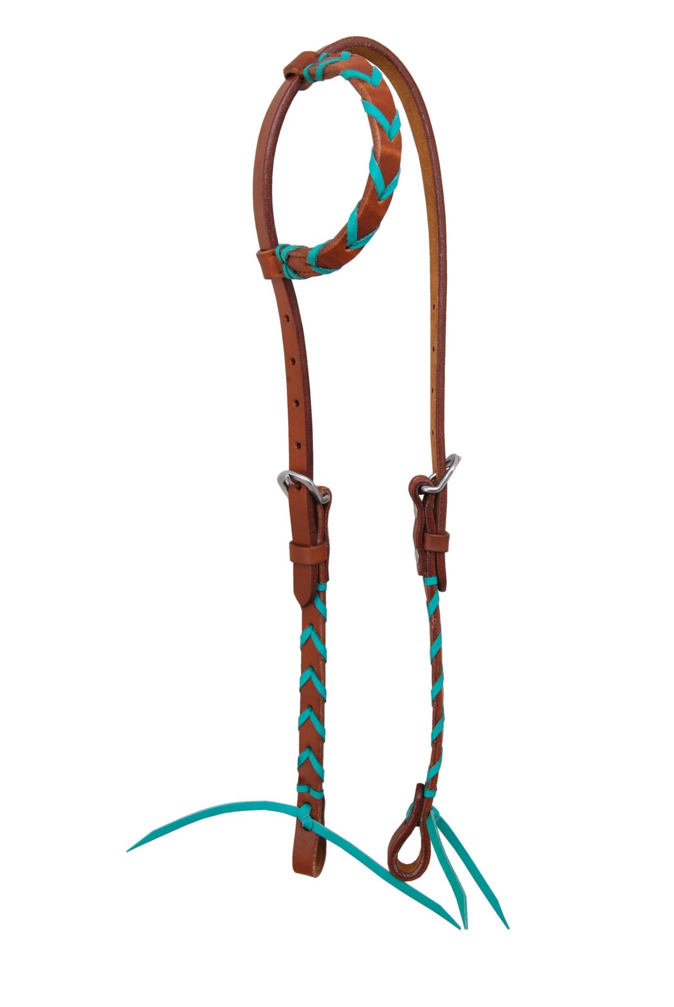 Rafter T One-Ear Headstall w/ Colored Leather Plait – K&N Equine Solutions